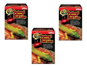 zoo med nocturnal infrared heat lamp 100 watts - pack of 3