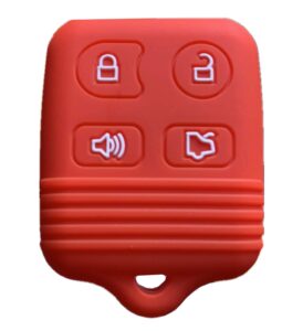 rpkey silicone keyless entry remote control key fob cover case protector replacement fit for ford mustang edge escape expedition explorer focus escort lincoln mercury cwtwb1u331 gq43vt11t (gules）