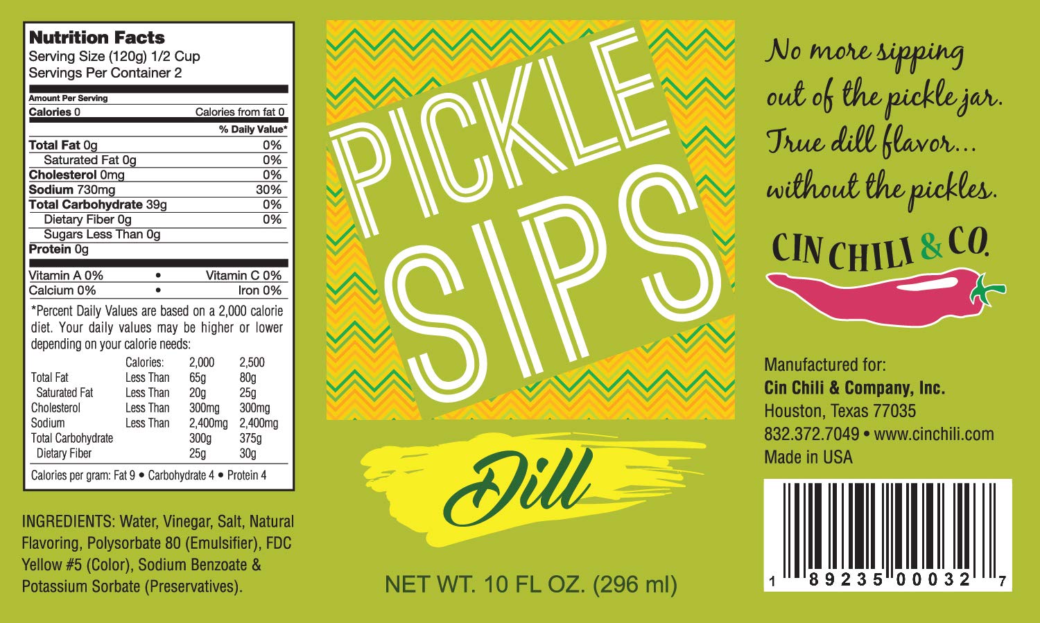 Pickle Sips - Pickle Juice - Dill