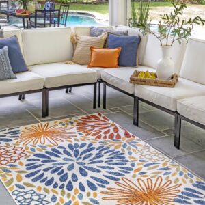 nuloom monique floral indoor/outdoor area rug, 5x8, multi