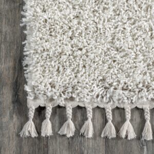 nuLOOM Neva Modern Tasseled Shag Area Rug, 8x11, Ivory