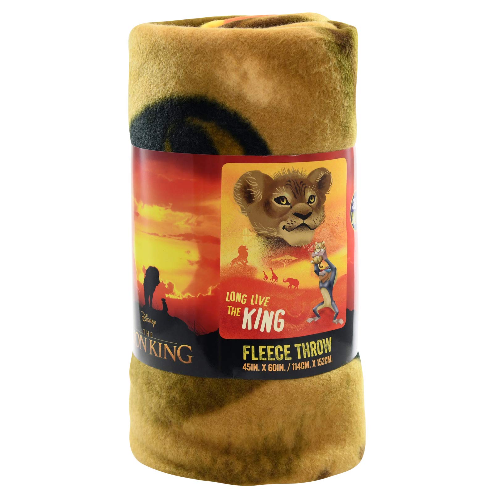 Disney The Lion King Kids Fleece Blanket & Throw, Super Soft, Warm, Breathable Fabric Comfortable Nap Mat, 45 x 60 inch Collectible Throw Ideal for Newborns, Toddlers, Babies, Children