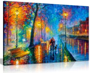 melody of the night by leonid afremov canvas wall art picture print for home decor (24x16)