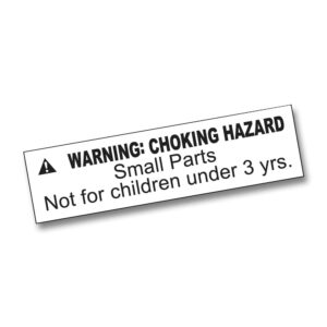 astm compliant 1,000 warning labels small parts choking hazard stickers not for children under 3 years 1 roll of 1.5" x 0.4" adhesive labels (white background/black text)