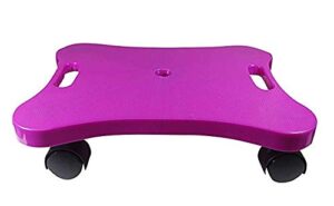 educational manual plastic scooter board with safety handles | 16" x 12" inches | perfect for kids, teens, adults | pe, gym class, daycare, preschool development, games (purple)