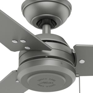 Hunter 59262 Contemporary Cassius Matte Silver Ceiling Fan, 52in (Renewed)