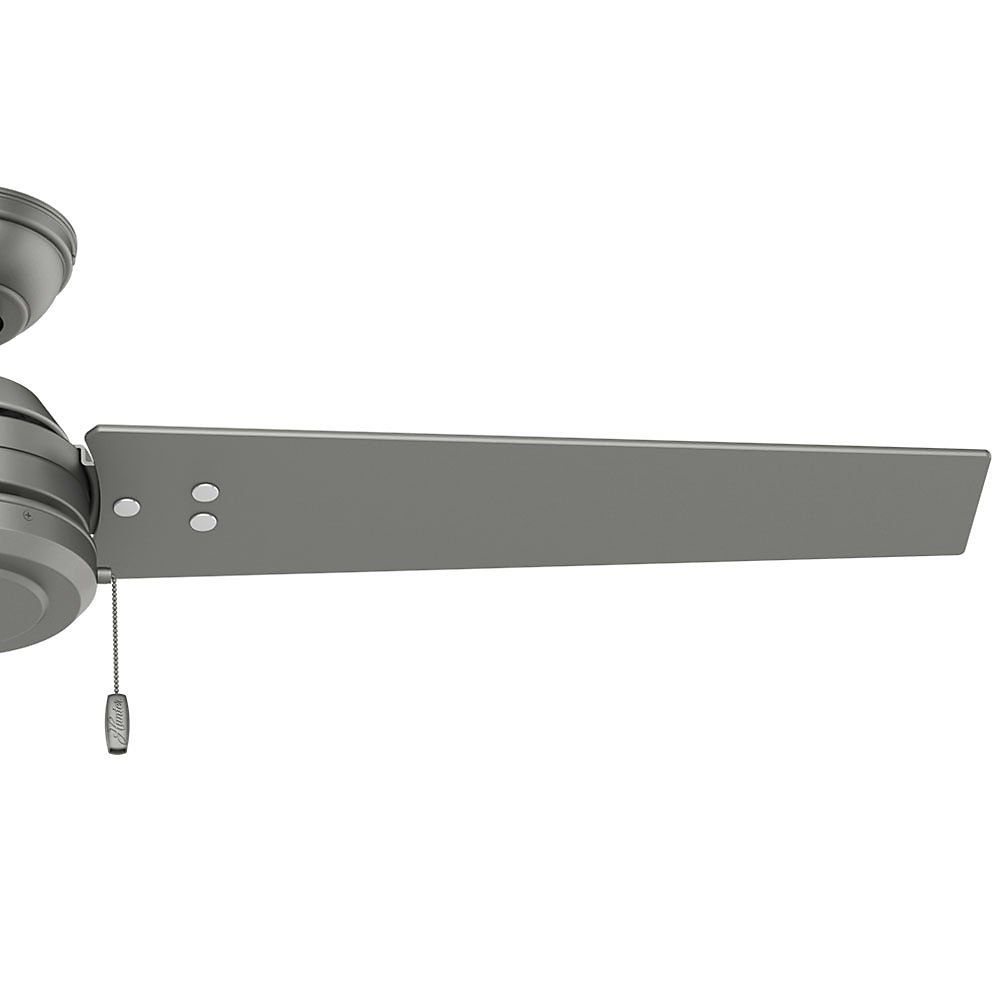 Hunter 59262 Contemporary Cassius Matte Silver Ceiling Fan, 52in (Renewed)