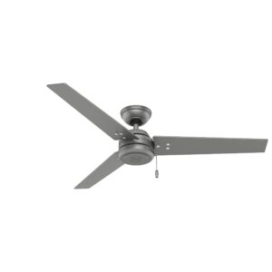 Hunter 59262 Contemporary Cassius Matte Silver Ceiling Fan, 52in (Renewed)