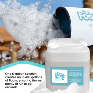 Foamdaddy Professional 5 Gallon Concentrated Foam Solution - Hypoallergenic, Perfect for Foam Parties - Makes 400 Gallons of Foam - 10 Rounds of Ultimate Fun Experince with our Party Solution