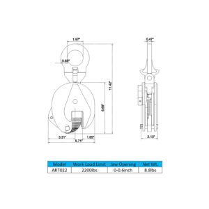 Amarite Vertical Plate Clamp, 2200lbs Plate Lifting Clamp,1T，Jaw Opening up to 0.6 inch, for Lifting and Transporting