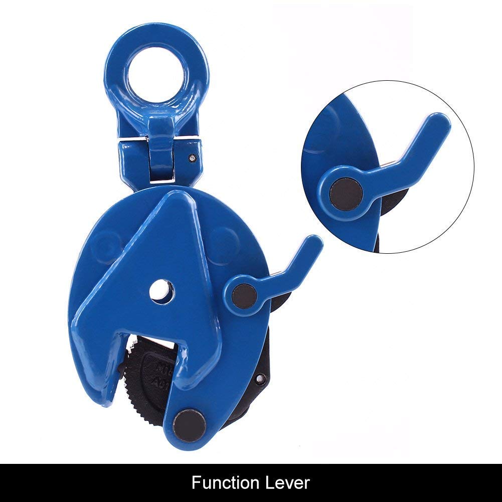 Amarite Vertical Plate Clamp, 2200lbs Plate Lifting Clamp,1T，Jaw Opening up to 0.6 inch, for Lifting and Transporting