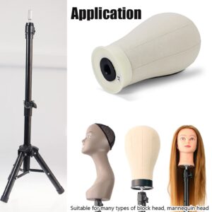 Wig Stand Tripod Mannequin Head Stand Metal Adjustable Heavy Duty Wig Head Stand for Canvas Block Head Cosmetology Hairdressing Training Doll Head and Styling Making Wigs with Smartphone Clamp Mount