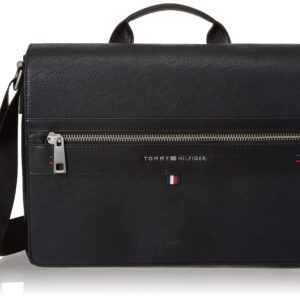 Tommy Hilfiger womens Tommy Hilfiger for Women Leo Messenger Bag, Pebble Black, One Size US