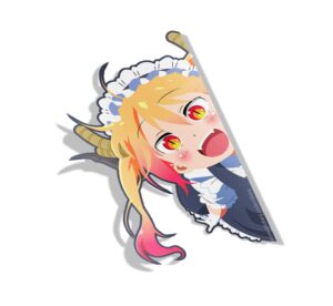 anime sticker miss kobayashi 007 car stickers anime vinyl stickers decorative waifu sticker cartoon car decal colorful (3.5" x 6")