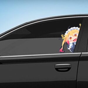 Anime Sticker Miss Kobayashi 007 Car Stickers Anime Vinyl Stickers Decorative Waifu Sticker Cartoon Car Decal Colorful (3.5" x 6")