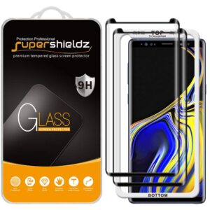 supershieldz (2 pack) designed for samsung galaxy note 9 tempered glass screen protector with (easy installation tray) anti scratch, bubble free (black)