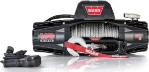 warn 103253 vr evo 10-s electric 12v dc winch with synthetic rope: 3/8" diameter x 90' length, 5 ton (10,000 lb) pulling capacity