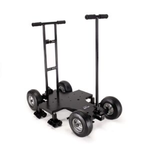 proaim spin lightweight doorway platform dolly for heavy camera/jib setup. 4-wheel & 2-wheel steering modes. steering bar tilt -270°. payload up to 300kg / 661lb. (dl-spin-01)