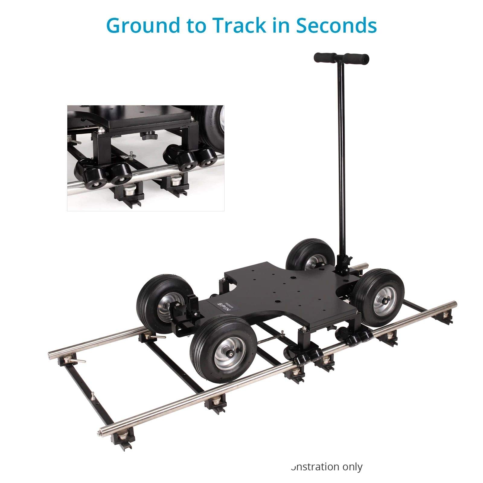 PROAIM Spin Lightweight Doorway Platform Dolly for Heavy Camera/Jib Setup. 4-Wheel & 2-Wheel Steering Modes. Steering Bar Tilt -270°. Payload up to 300kg / 661lb. (DL-SPIN-01)