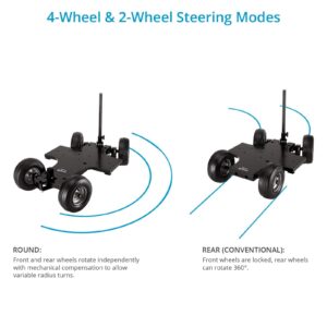 PROAIM Spin Lightweight Doorway Platform Dolly for Heavy Camera/Jib Setup. 4-Wheel & 2-Wheel Steering Modes. Steering Bar Tilt -270°. Payload up to 300kg / 661lb. (DL-SPIN-01)