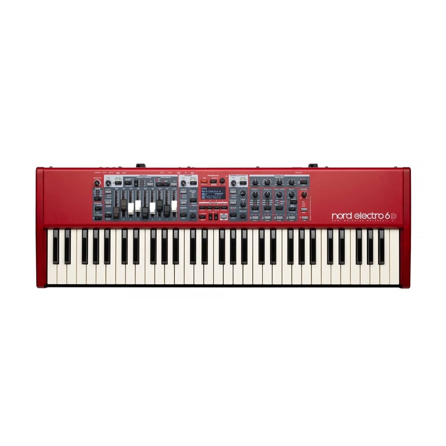 Nord Electro 6D 61-Key Semi-Weighted Action Keyboard Bundle with Nine Drawbars Bundle with Z-Style Stand and Sustain Pedal (3 Items)