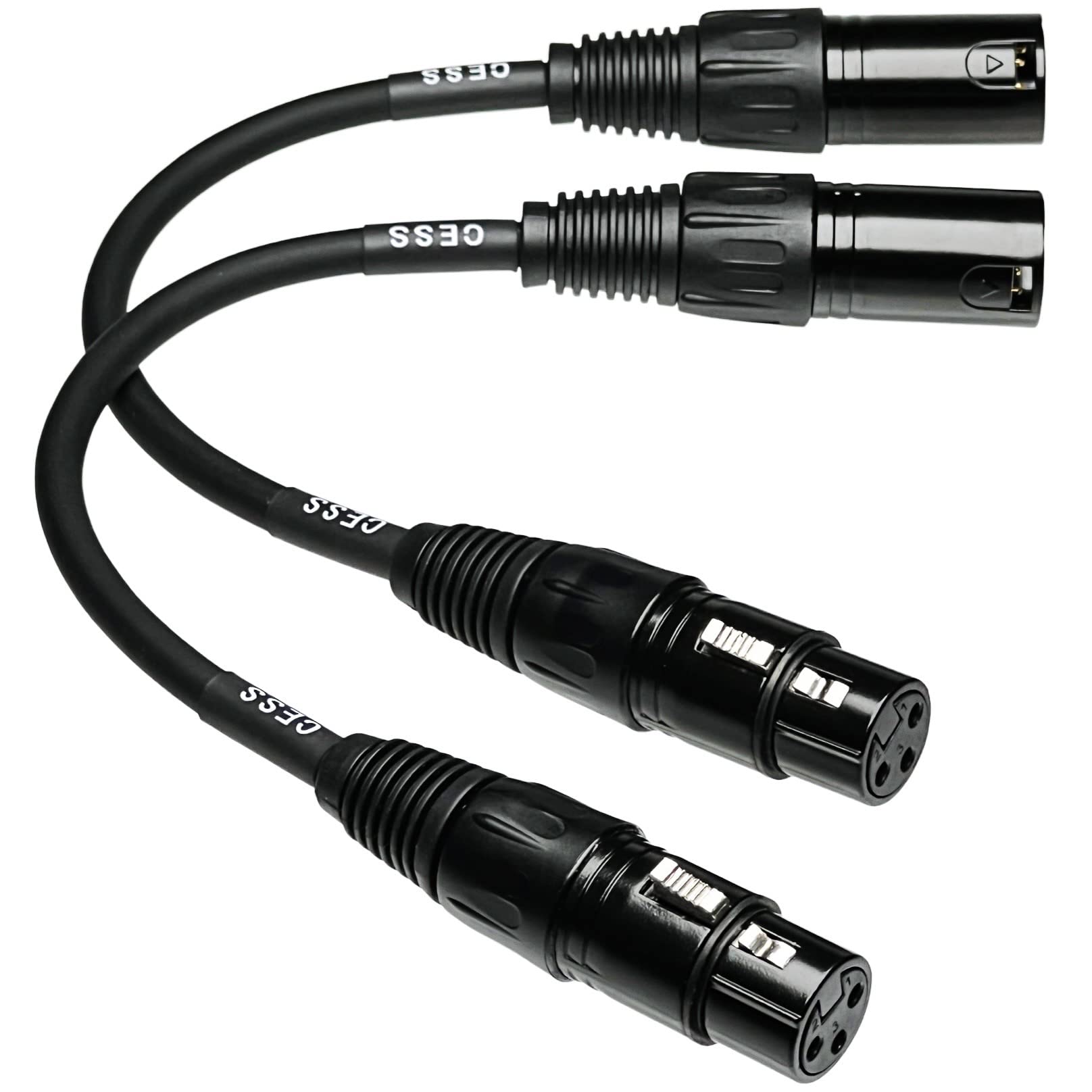 CNCESS CESS-017 XLR5M to XLR3F, 3 Pin XLR Female to 5 Pin XLR Male Audio Cable for Microphone, 2 Pack