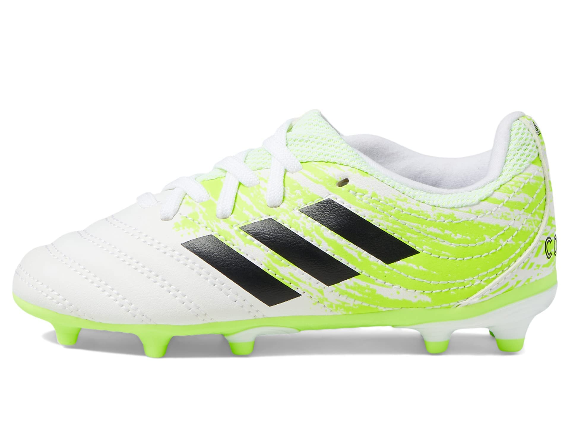 adidas Men's Copa 20.3 Firm Ground Soccer Shoe, Footwear White/Core Black/Signal Green, 7 M US