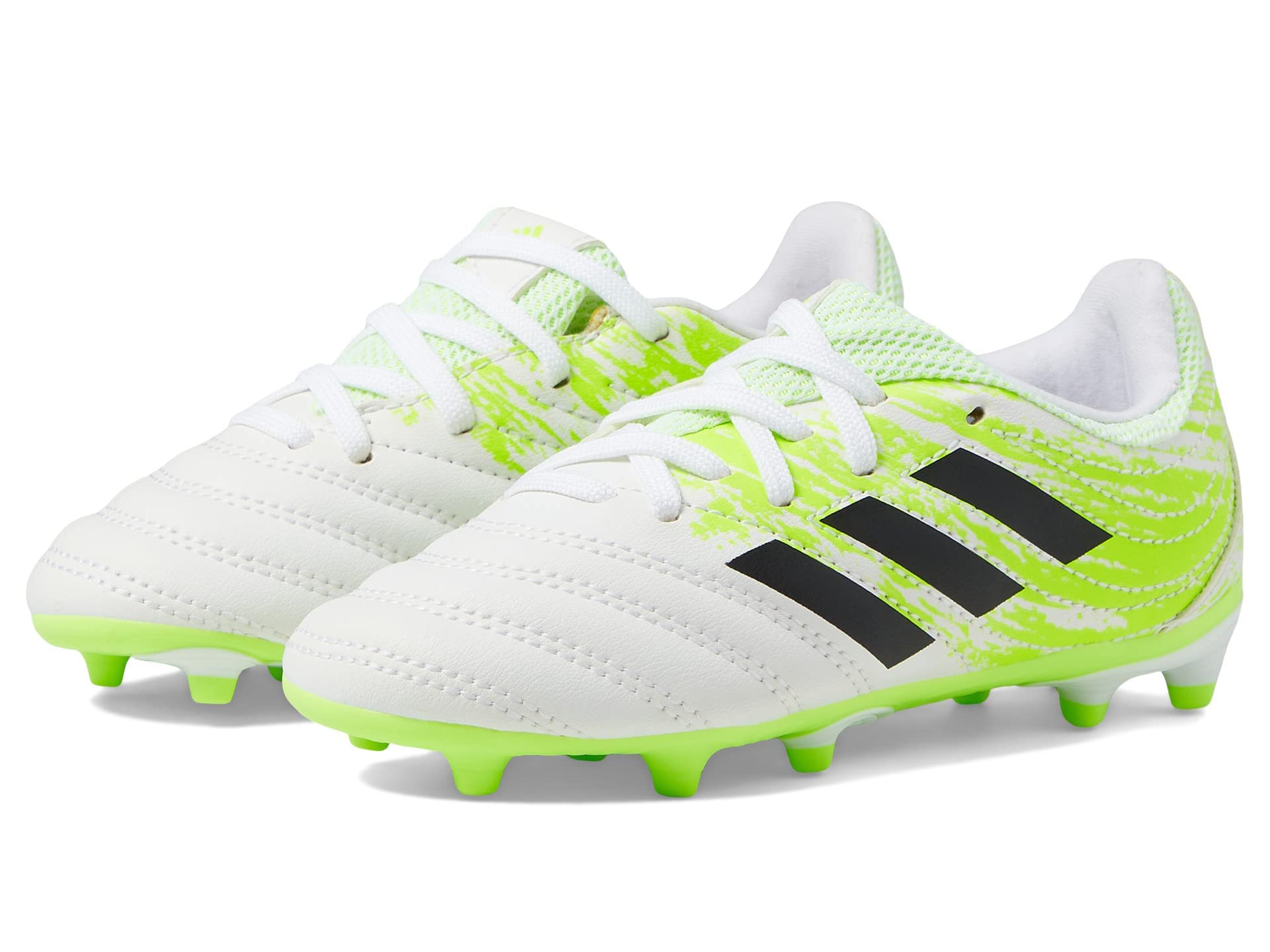 adidas Men's Copa 20.3 Firm Ground Soccer Shoe, Footwear White/Core Black/Signal Green, 7 M US