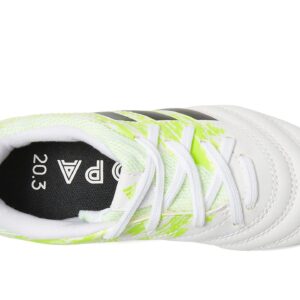 adidas Men's Copa 20.3 Firm Ground Soccer Shoe, Footwear White/Core Black/Signal Green, 7 M US