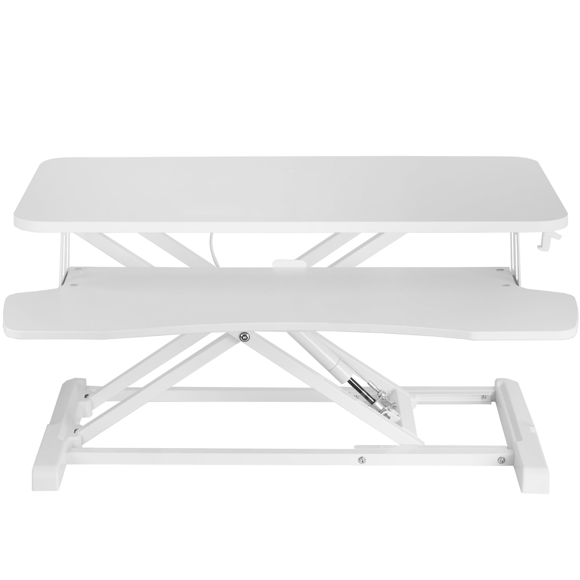 VIVO 32 inch Desk Converter, K Series, Height Adjustable Sit to Stand Riser, Dual Monitor and Laptop Workstation with Wide Keyboard Tray, White, DESK-V000KW