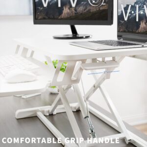 VIVO 32 inch Desk Converter, K Series, Height Adjustable Sit to Stand Riser, Dual Monitor and Laptop Workstation with Wide Keyboard Tray, White, DESK-V000KW