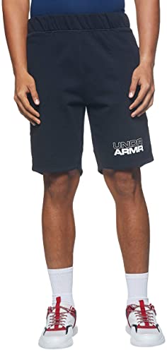 Under Armour Baseline Fleece Basketball Short, Black (001)/White, Medium