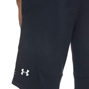 Under Armour Baseline Fleece Basketball Short, Black (001)/White, Medium