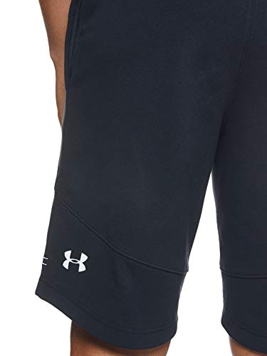 Under Armour Baseline Fleece Basketball Short, Black (001)/White, Medium