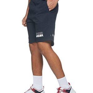 Under Armour Baseline Fleece Basketball Short, Black (001)/White, Medium