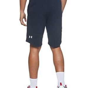 Under Armour Baseline Fleece Basketball Short, Black (001)/White, Medium