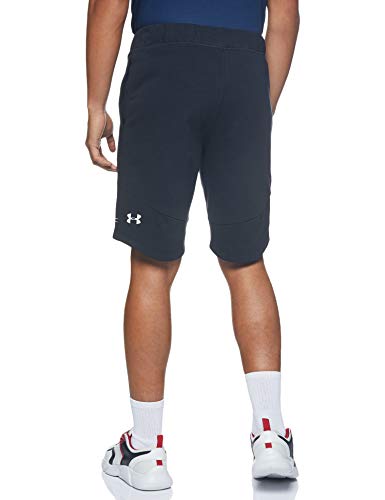 Under Armour Baseline Fleece Basketball Short, Black (001)/White, Medium