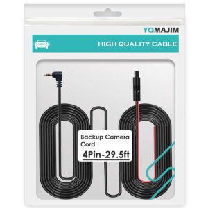 4 pin dash cam cable,29.5 ft 4 pin to 2.5mm male back up camera cable,dash cam reverse camera mirror camera cable with trigger cable,fit for pickup truck trailer suv rv