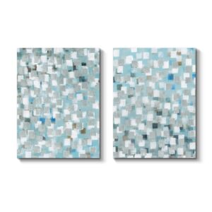 canvas wall art prints blue abstract wall art textured painting artwork grey blue tones pictures ready to hang for living room bedroom office kitchen decorations 16"x12"x2