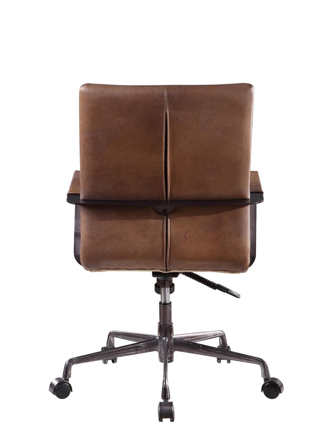 Acme Indra Leather Upholstered Swivel Office Chair in Vintage Chocolate