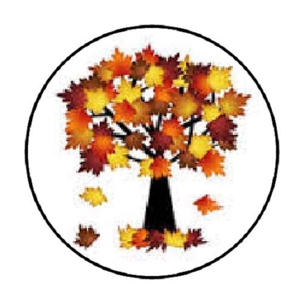 Special Pack 48 Fall Tree Leaves Autumn Envelope Seals Labels Stickers 1.2" Round #CUAS