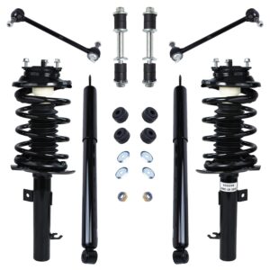 detroit axle - 8pc struts shocks kit for 2006-2007 ford focus [not fit wagon] complete 2 struts with coil spring 2 shock absorbers 4 front rear sway bar links replacement ready struts assembly