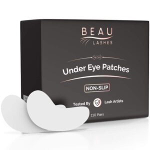 100 pairs under eye pads for lash extensions - lint free hydrogel eye patches with vitamin c & moisturizing aloe vera for eyelash extension & lash lift - professional esthetician gel undereye eyepads