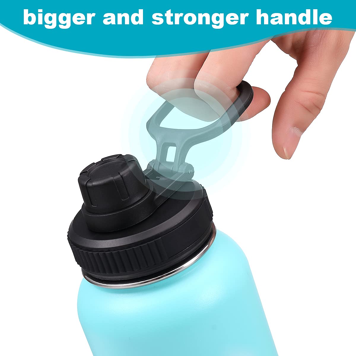 Spout Lid for Hydro Flask Wide Mouth Sport Water Bottles, Replacement Lid Accessories for Hydro Flask Chug lid with Big Handle Easy to Carry, Fits Most Wide Mouth Bottles