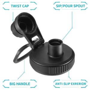 Spout Lid for Hydro Flask Wide Mouth Sport Water Bottles, Replacement Lid Accessories for Hydro Flask Chug lid with Big Handle Easy to Carry, Fits Most Wide Mouth Bottles