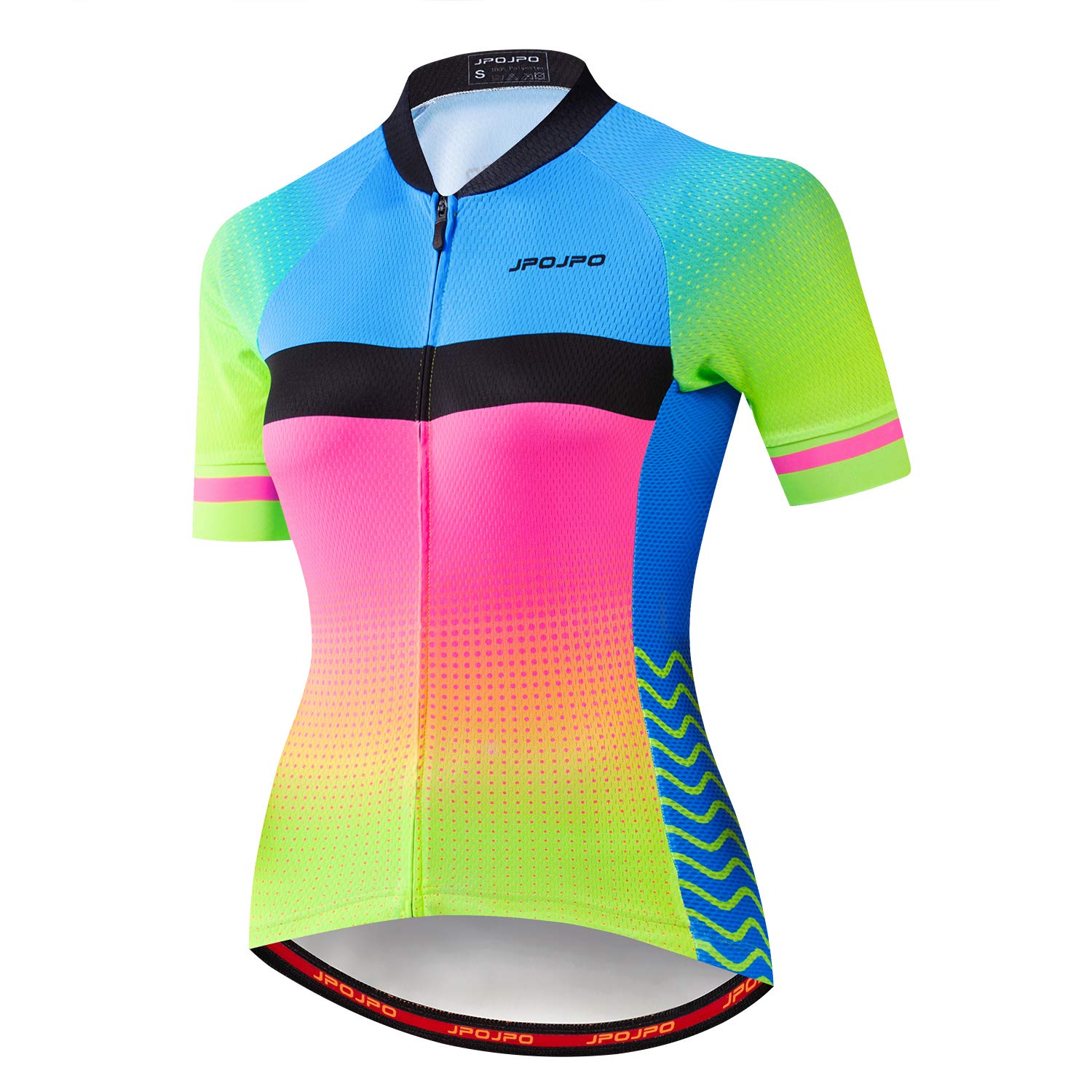 Weimostar Women's Cycling Jersey Bib Shorts Black Sets Short Sleeve Road Bike Shirt Breathable Reflective Green Pink Size XL