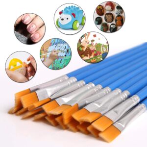 DECYOOL 60 Pcs Paint Brushes Set Kids Nylon Flat Hair Small Oil Watercolor Artist Painting Kits Bulk for Acrylic Painting