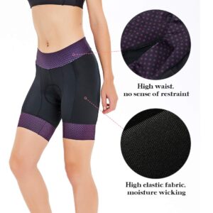 CATENA Women's Bike Shorts 3D Padded Cycling Short Pants for MTB Road Bicycle Multi Color (Purple, Large)