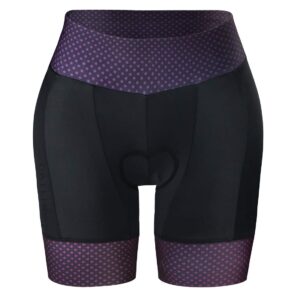 CATENA Women's Bike Shorts 3D Padded Cycling Short Pants for MTB Road Bicycle Multi Color (Purple, Large)