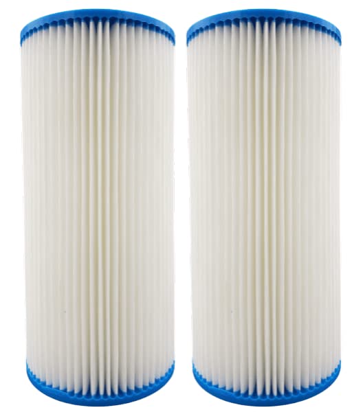 1 Micron Whole House Full Flow 10" x 4.5" Pleated Water Filter Replacement Cartridge - Pack of 2